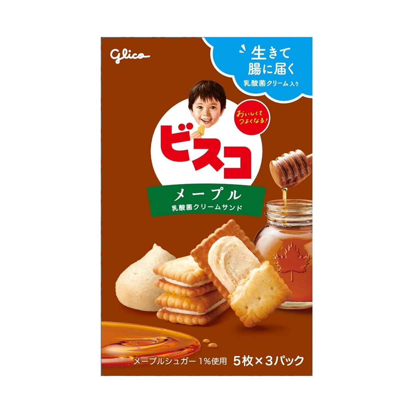 Ezaki Glico Bisco Maple Biscuits 15 Pieces Inside | Pack of 2 | Made i ...
