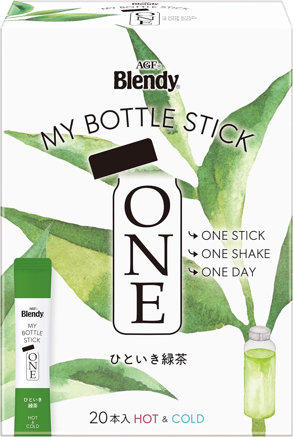 AGF Blendy My Bottle Stick One Hito Iki Green Tea 20 Sticks [Powdered ...