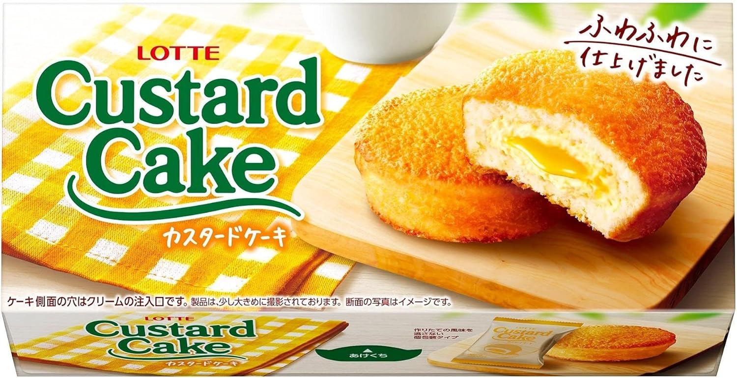 Lotte Custard Cake 1 Box | 6 Pieces Inside | Snack Cake – Japanned