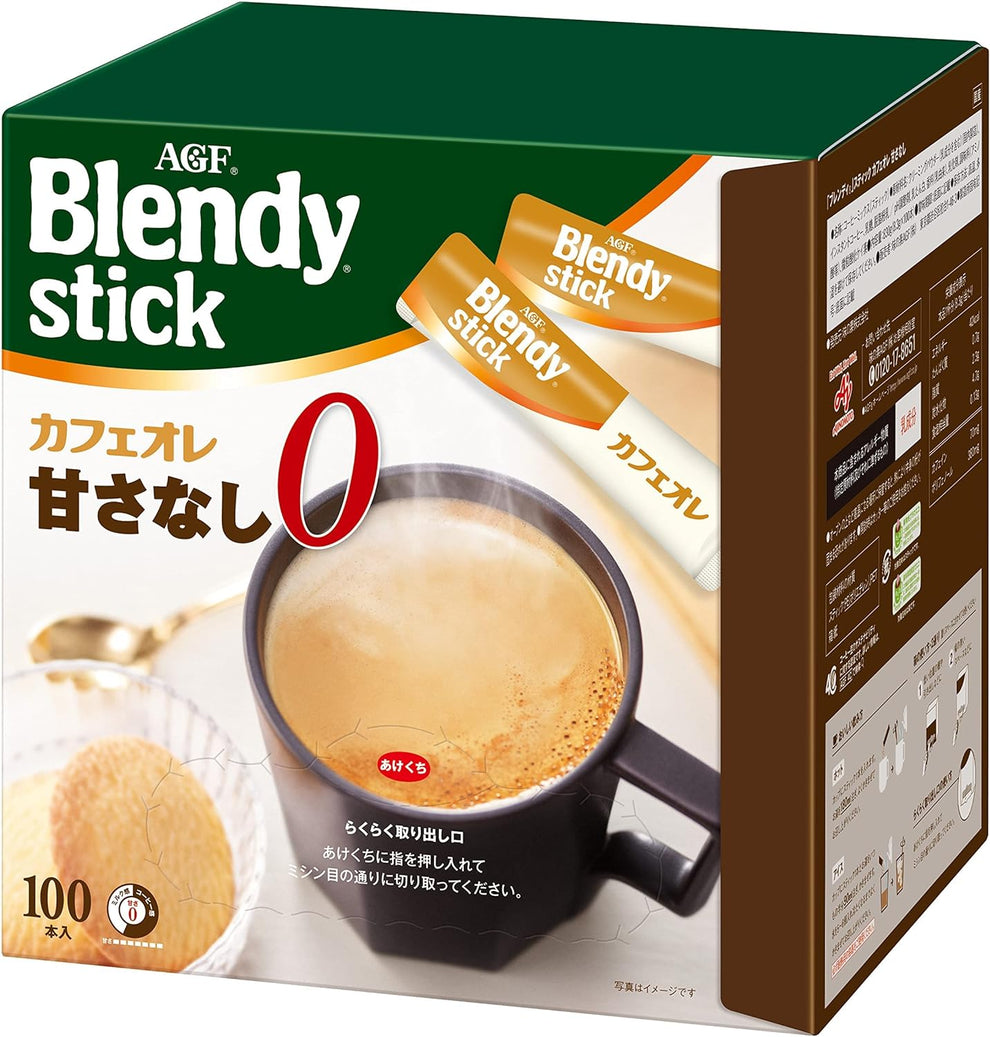 AGF Blendy Stick Cafe au Lait Unsweetened 100 sticks [Stick Coffee] [U ...