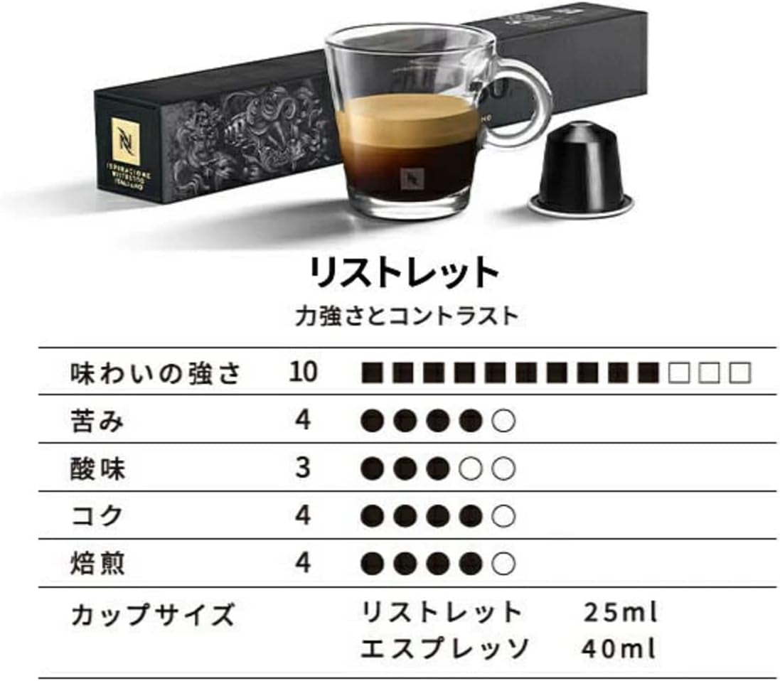 Nespresso Ristretto 5-piece set (50 Pods) Original capsules – Japanned
