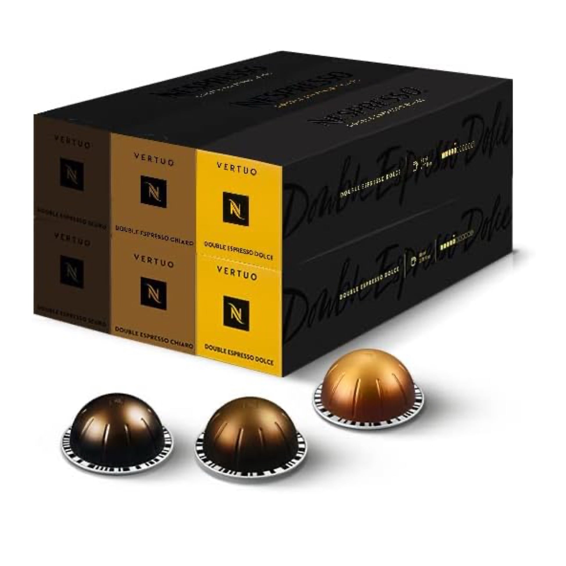 Nespresso Vertuo Double Espresso Set 3 Types (60 Pods) Vertuo Capsule ...