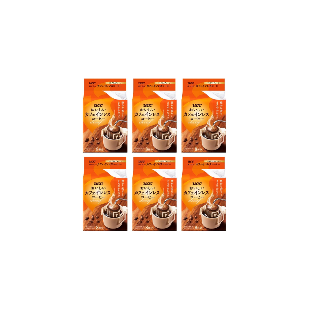 UCC Delicious Decaffeinated Drip Coffee – 8 Packs x 6 Bags – Japanned