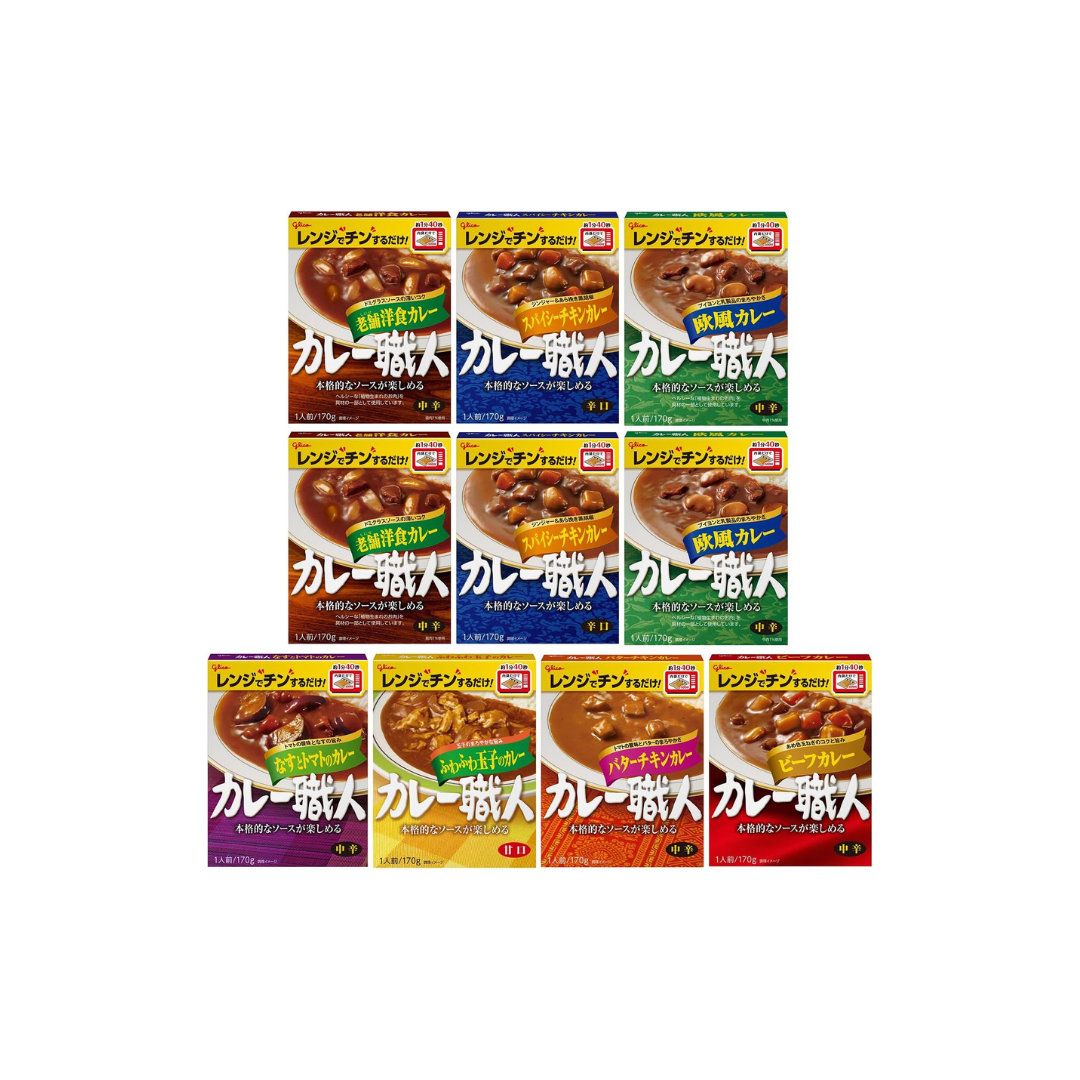 Glico Curry Artisan Assortment, 7 Types, 10-Meal Set – Variety Pack ...